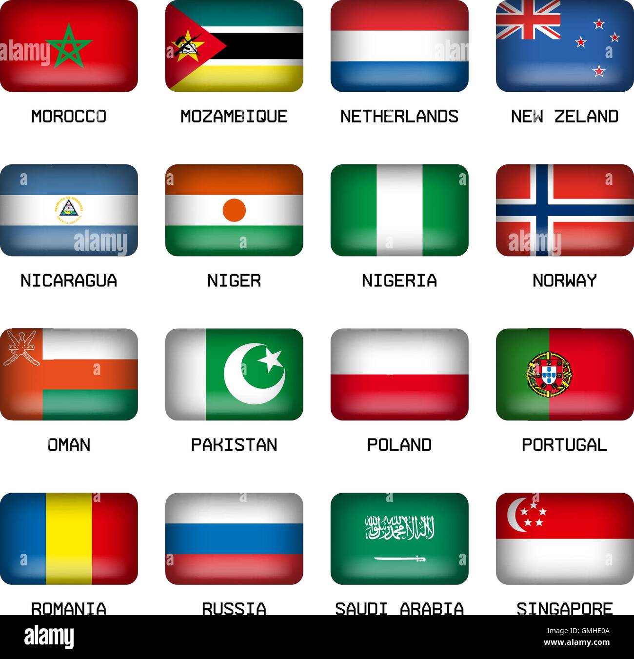 Set of Rectangle World Top States Flags Stock Vector Image & Art - Alamy