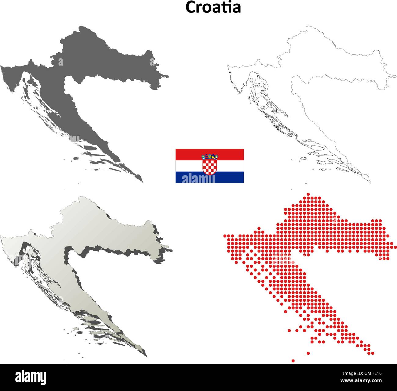 Croatia outline map set Stock Vector Image & Art - Alamy