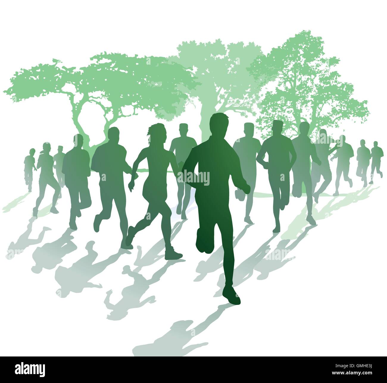 Marathon running in the park Stock Vector Image & Art - Alamy