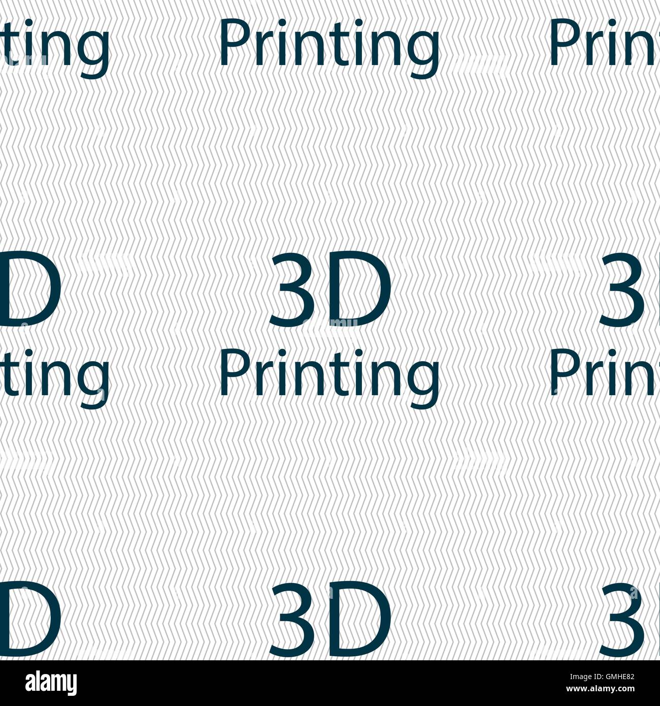 3D Print sign icon. 3d-Printing symbol. Seamless abstract background ...