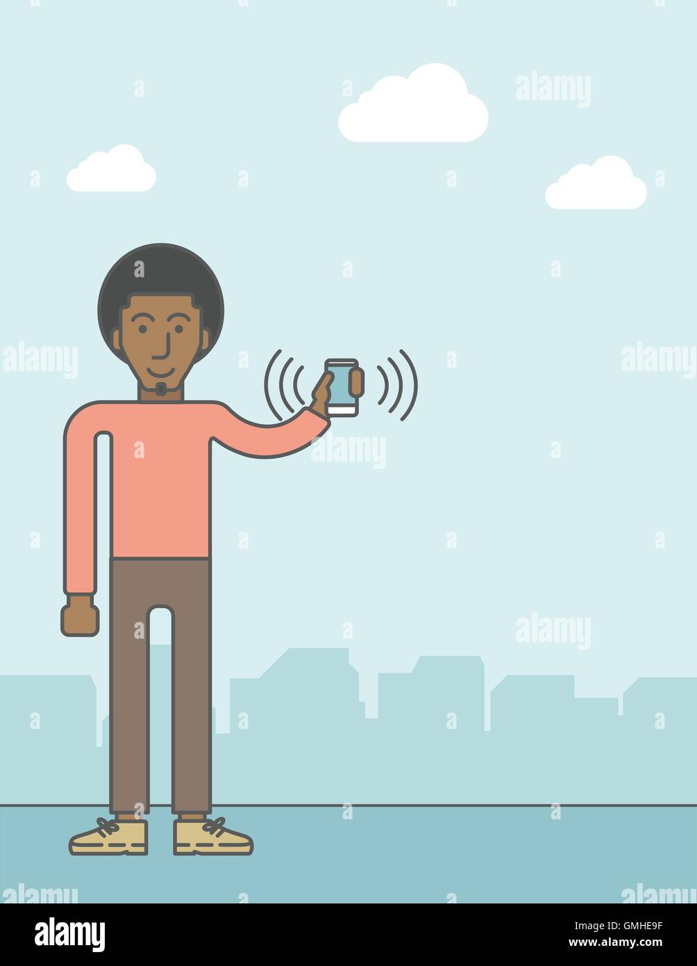 African mobile phone city Stock Vector Images - Alamy