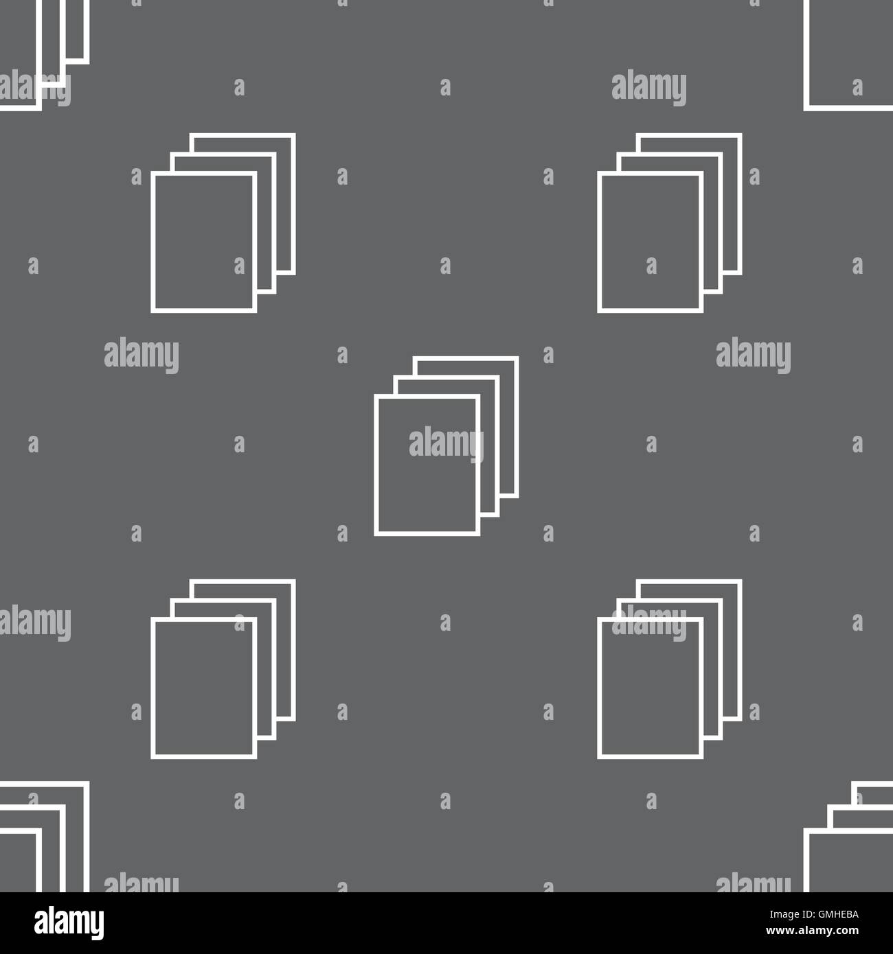 Copy File Sign Icon Duplicate Document Symbol Seamless Pattern On A Gray Background Vector