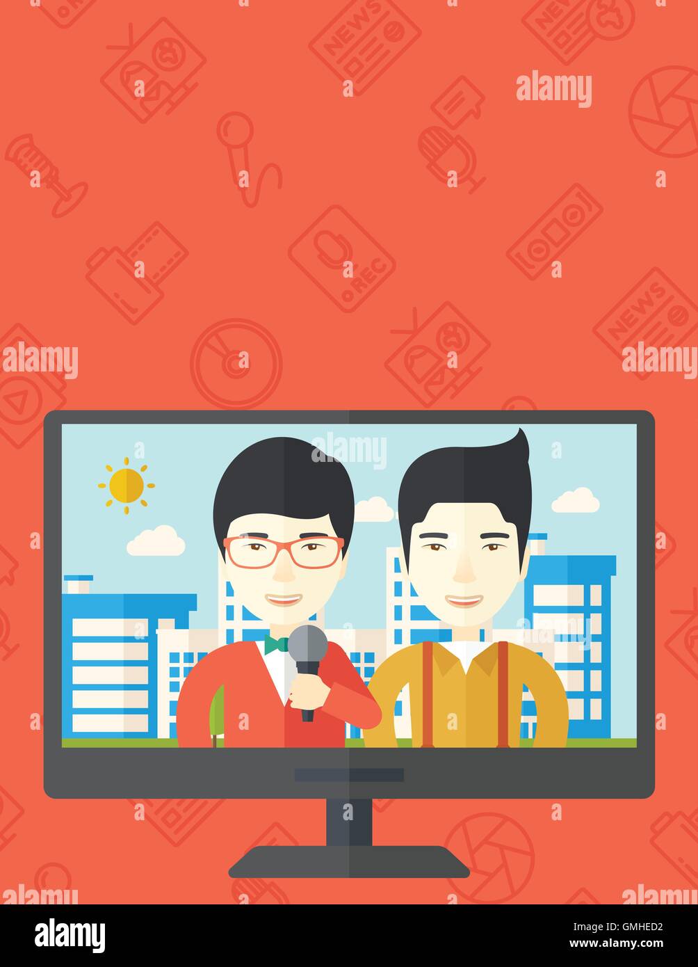 Tv news screen layout Stock Vector Images - Alamy