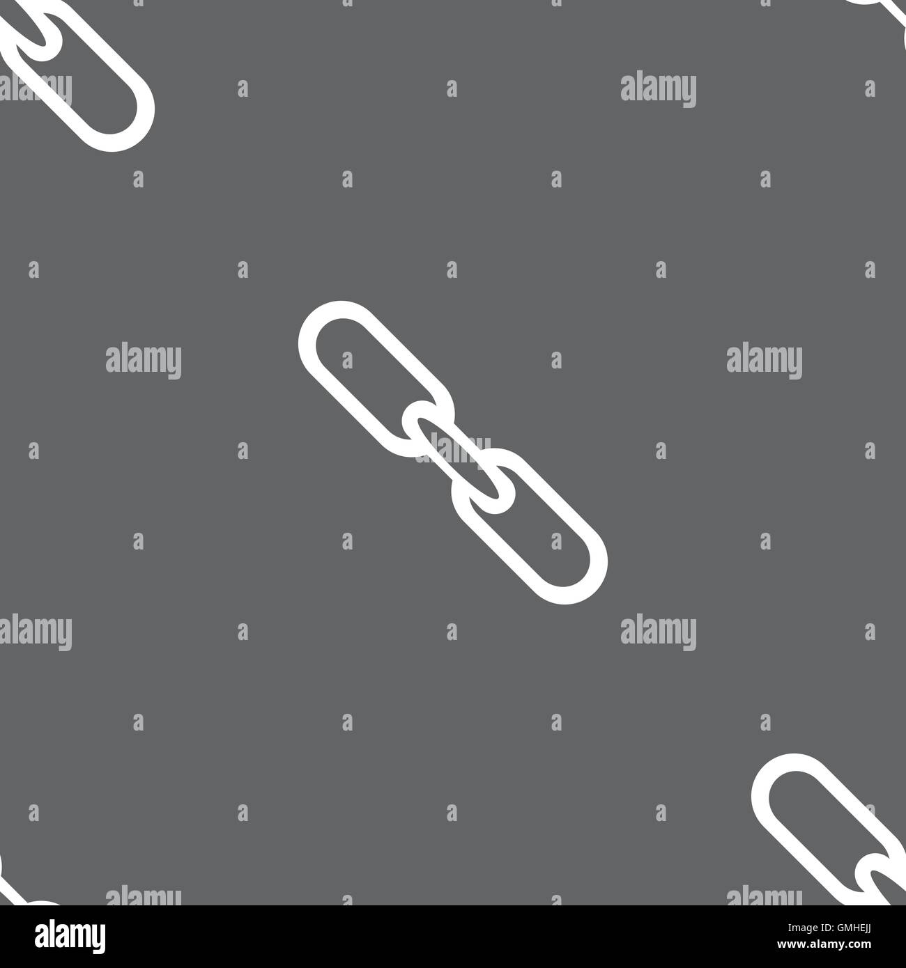 Link sign icon. Hyperlink chain symbol. Seamless pattern on a gray ...