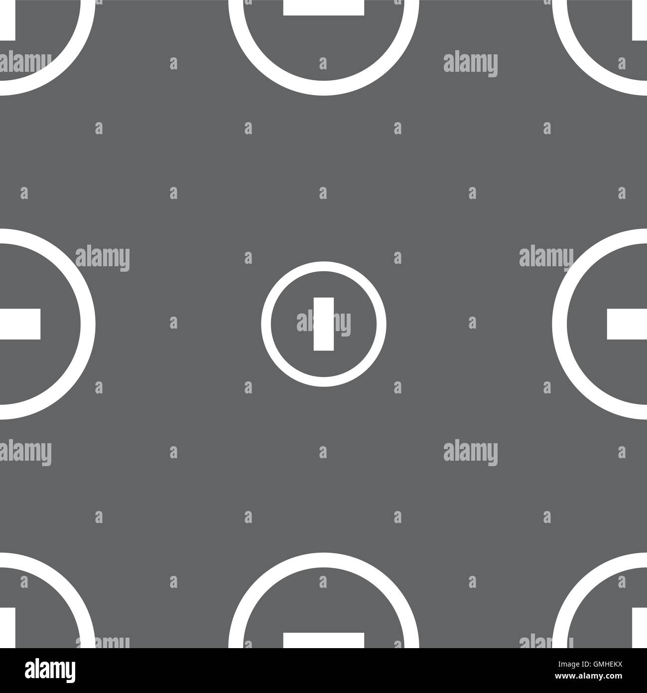 Minus sign icon. Negative symbol. Zoom out. Seamless pattern on a gray ...