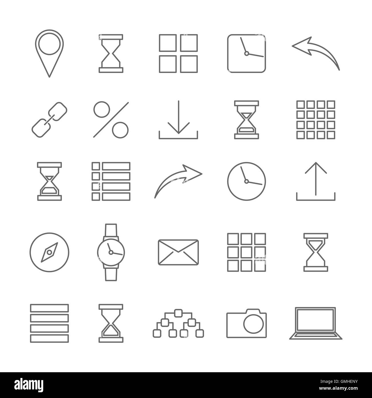 Icons of thin lines, vector illustration Stock Vector Image & Art - Alamy