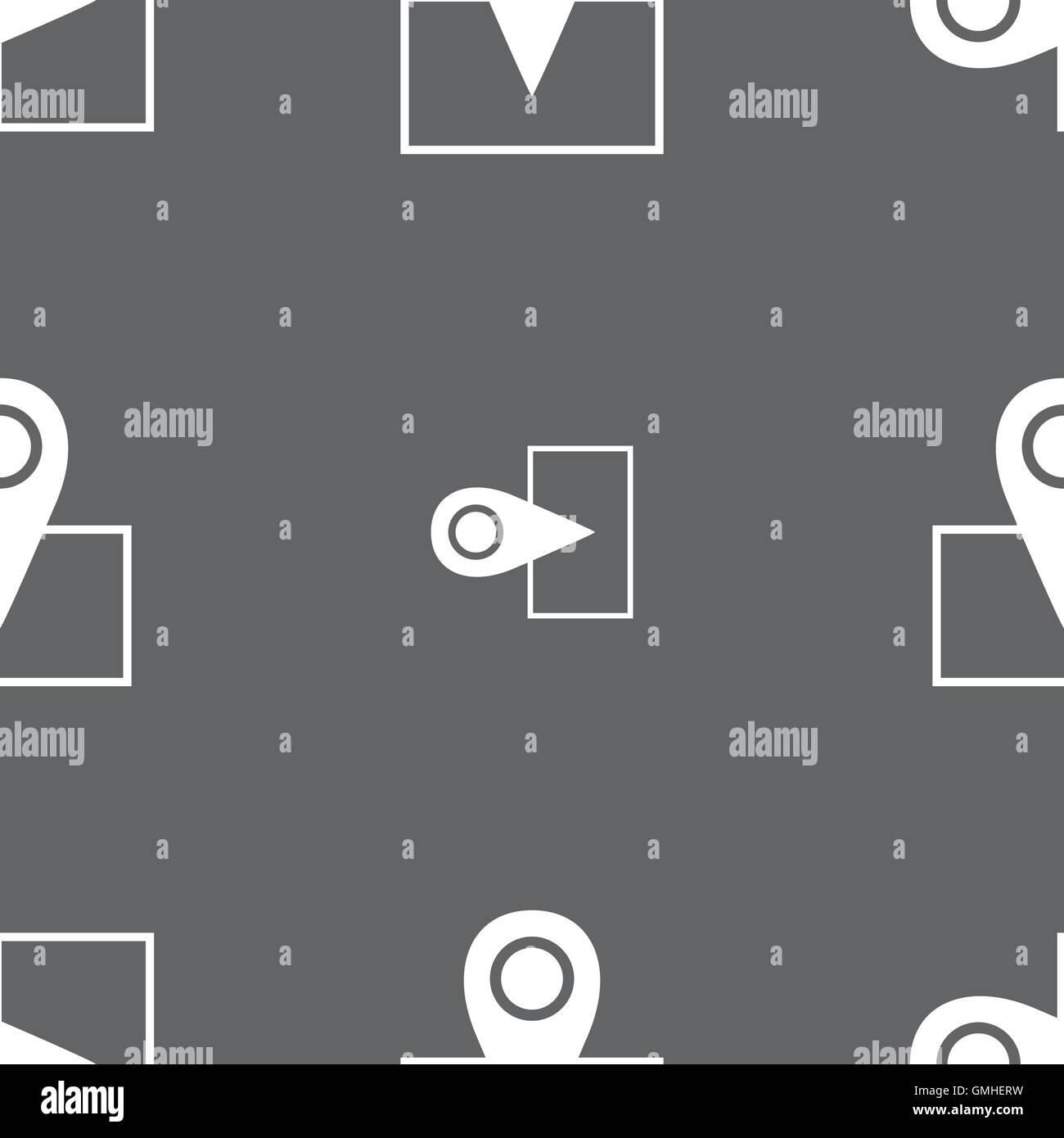 Map pointer icon sign. Seamless pattern on a gray background. Vector Stock Vector Image & Art ...