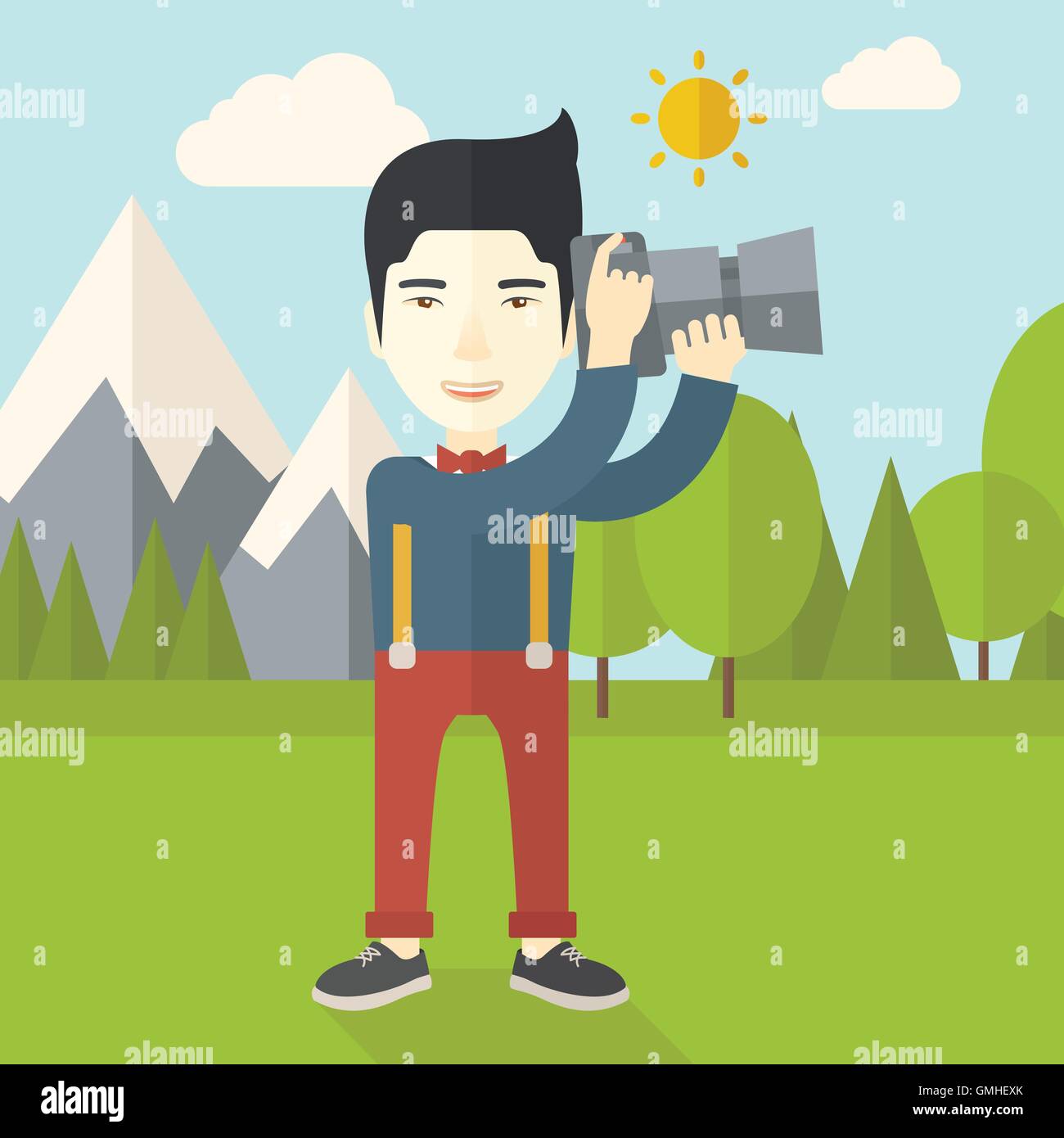 Tourist man taking picture Stock Vector Images - Alamy