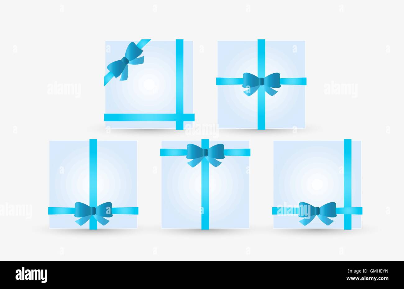 present with blue ribbon Stock Vector Image & Art - Alamy