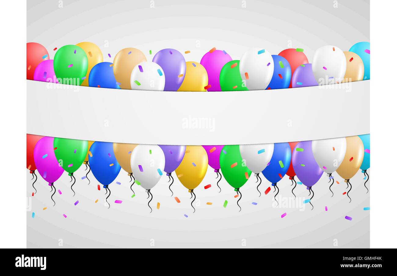 balloons and white clean banner Stock Vector Image & Art - Alamy