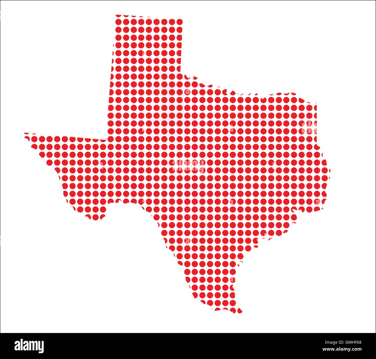 Red Dot Map of Texas Stock Vector Image & Art - Alamy
