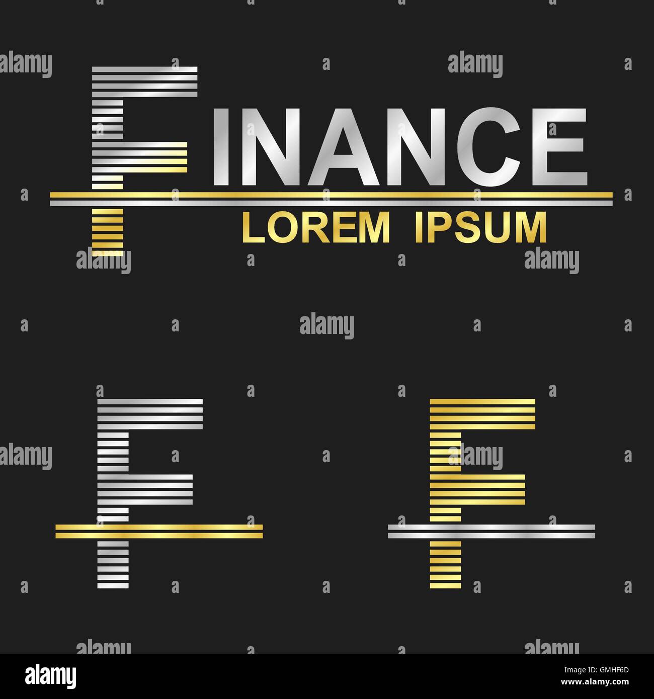 Metallic business symbol font design - letter F (finance Stock Vector ...