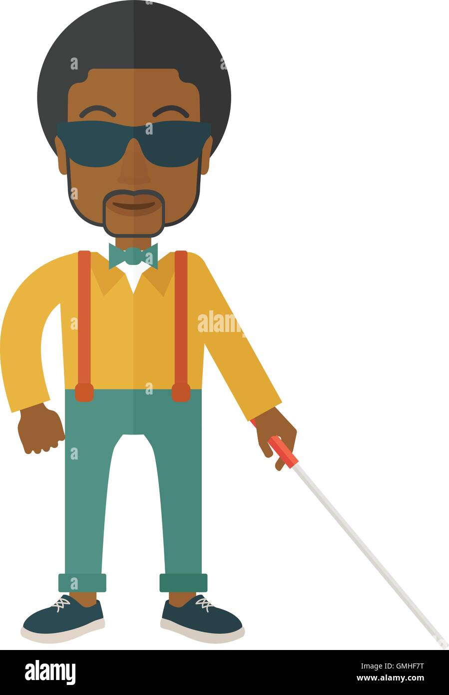 Blind man with stick Stock Vector Image & Art - Alamy