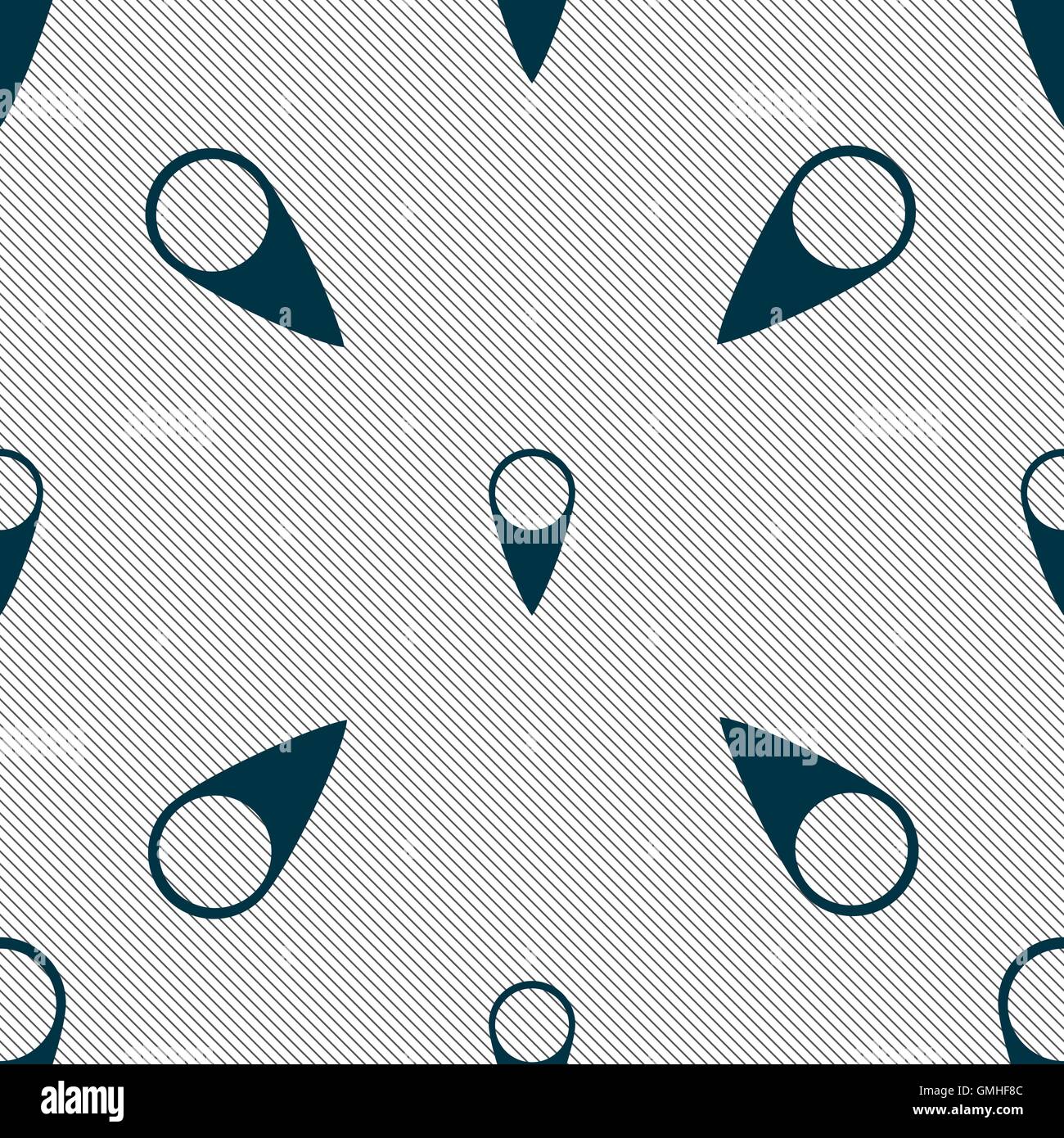 Map pointer icon. GPS location symbol. Seamless pattern with geometric texture. Vector Stock ...