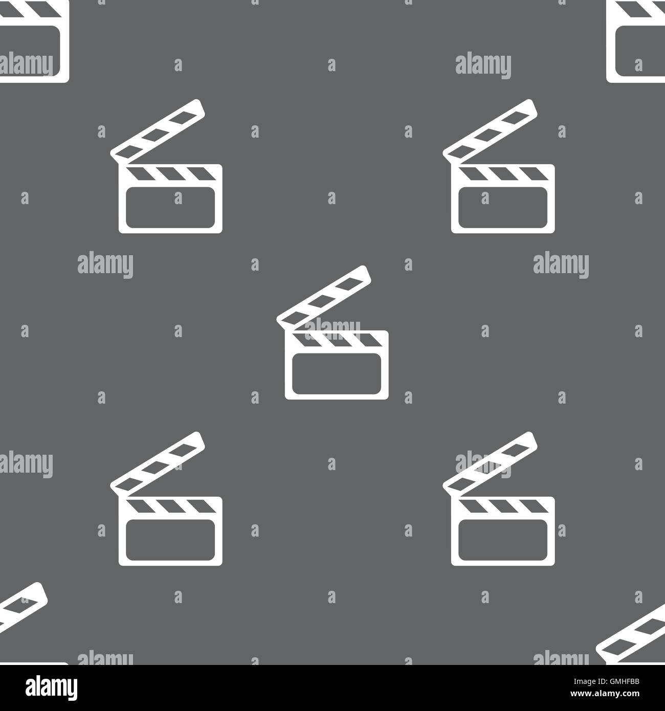 Cinema Clapper sign icon. Video camera symbol. Seamless pattern on a ...