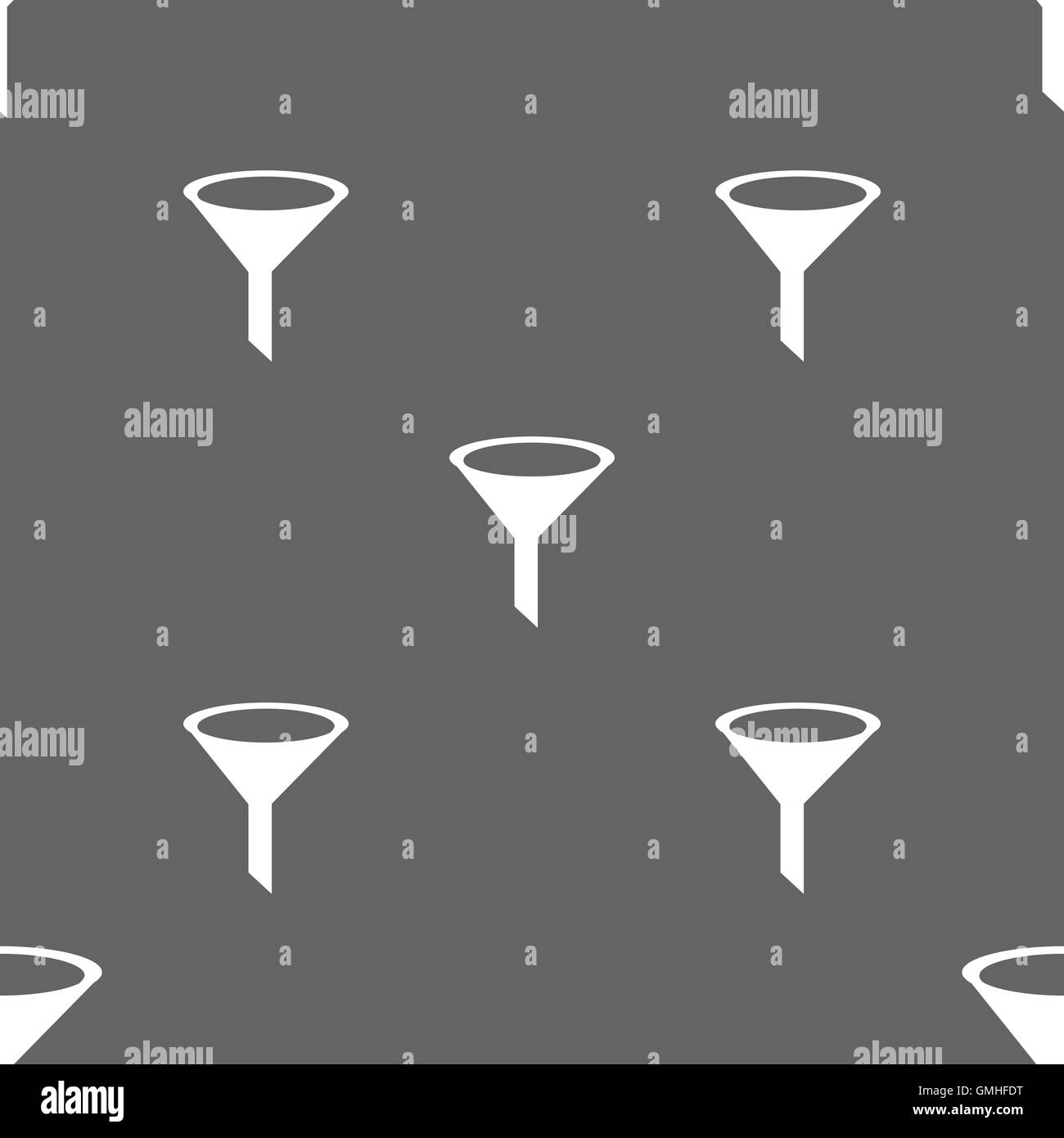 Funnel icon sign. Seamless pattern on a gray background. Vector Stock ...