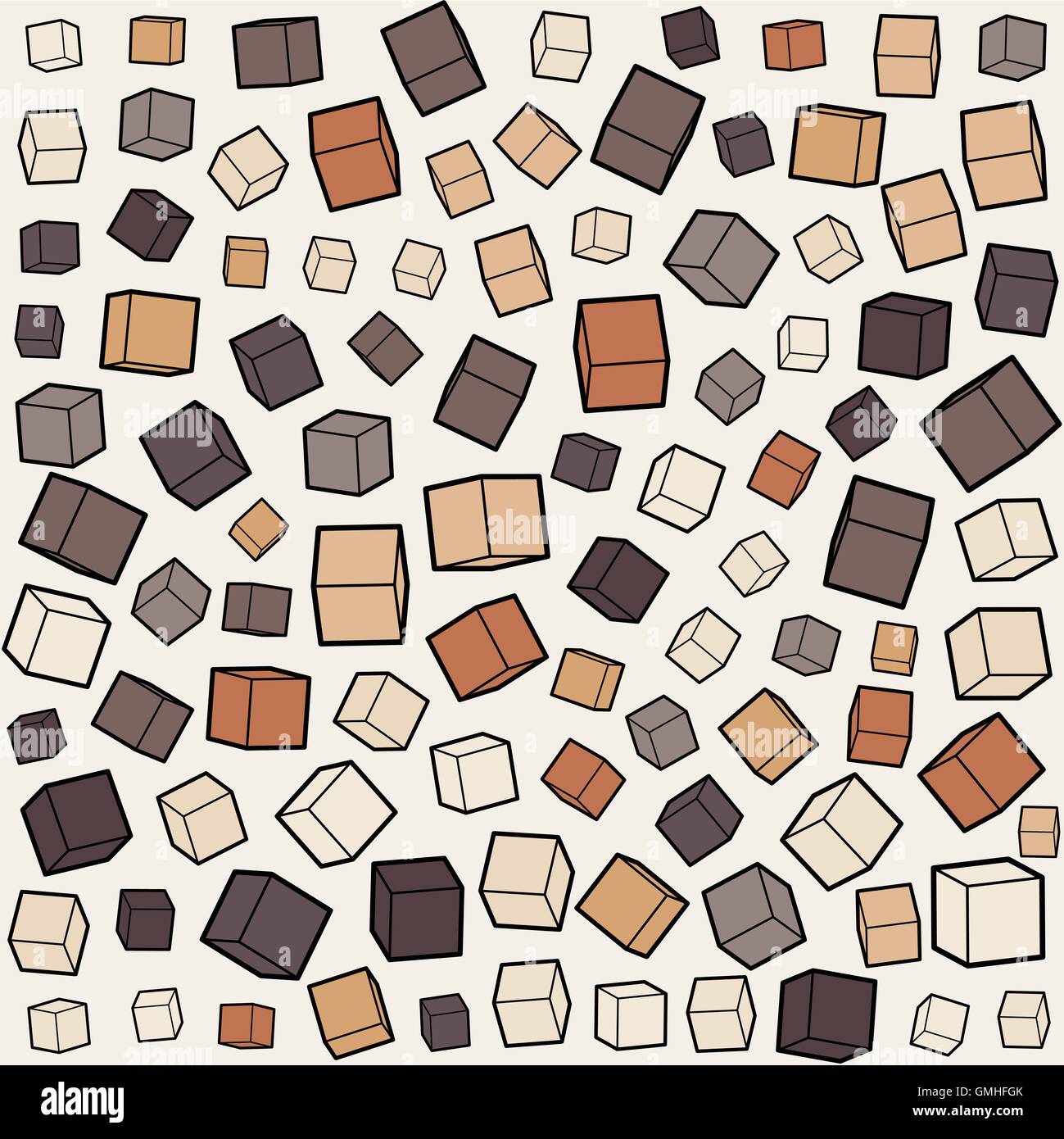 Vector Seamless Box Cube Random Scale Jumble Pattern Stock Vector Image ...