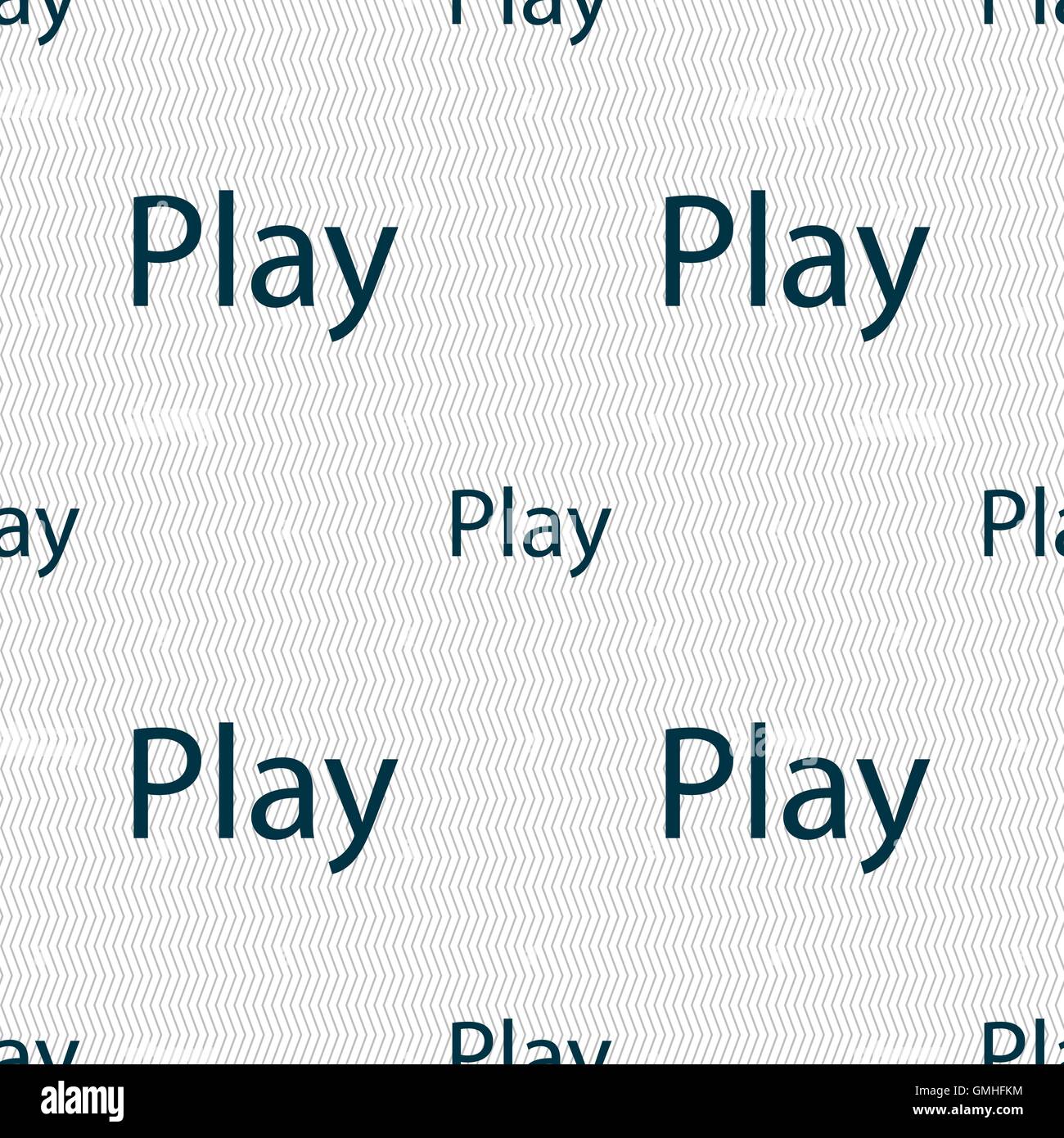 Play sign icon. symbol. Seamless abstract background with geometric ...