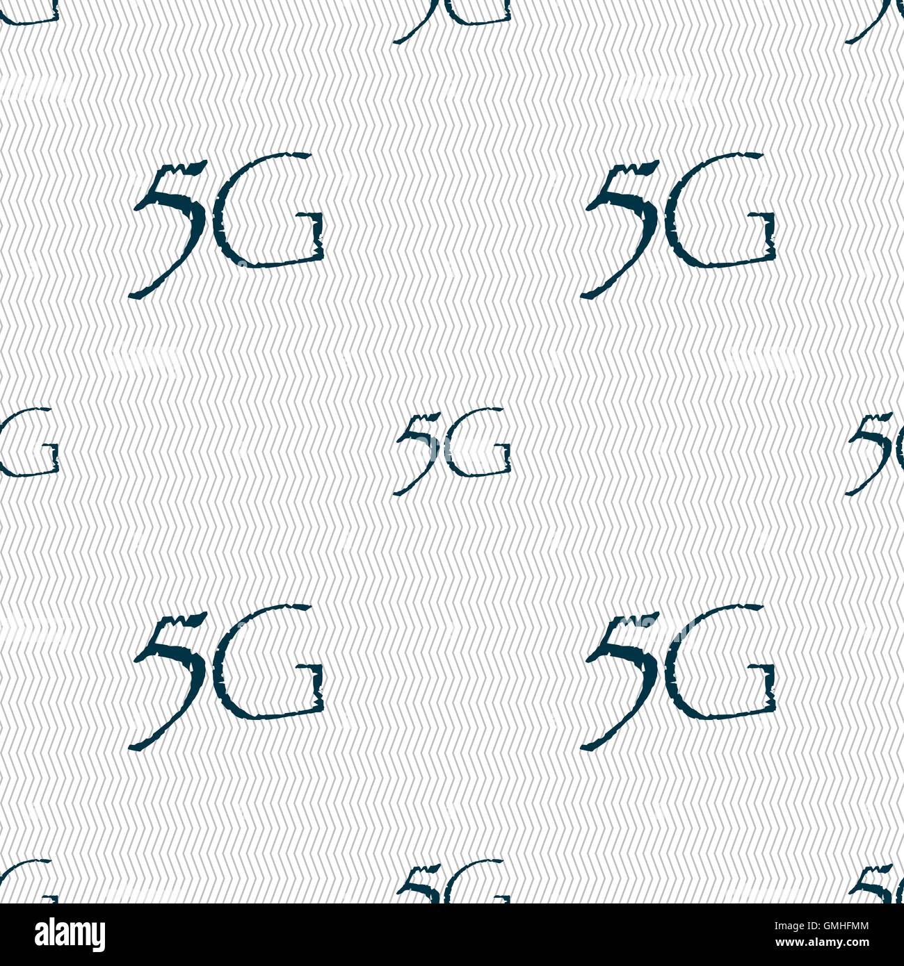 5G sign icon. Mobile telecommunications technology symbol. Seamless ...