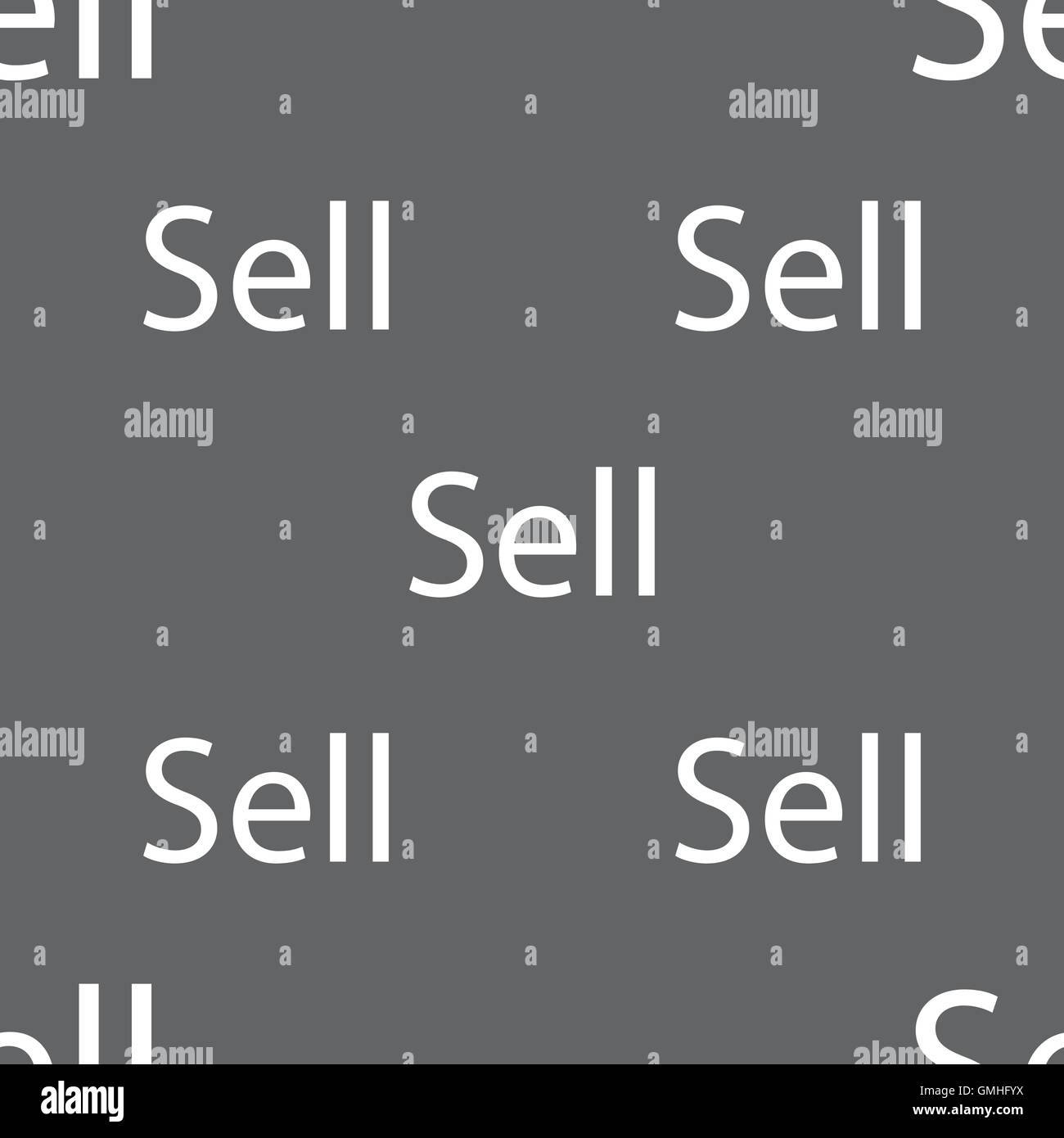 Sell sign icon. Contributor earnings button. Seamless pattern on a gray background. Vector Stock ...
