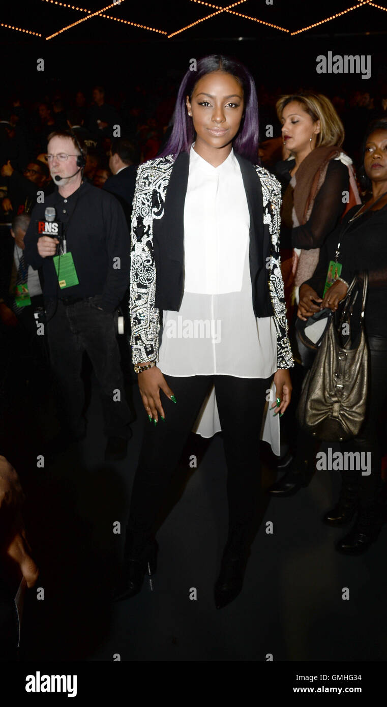 NEW YORK, NY - JANUARY 09: Singer Justine Sky attend 2015 Throne Boxing ...