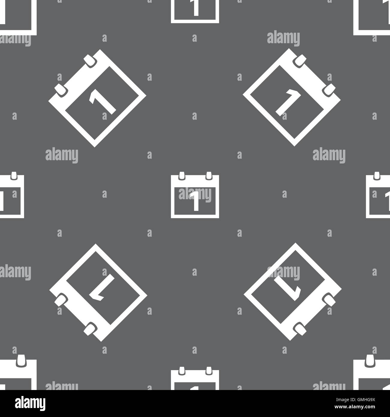 Calendar sign icon. 1 day month symbol. Date button. Seamless pattern ...