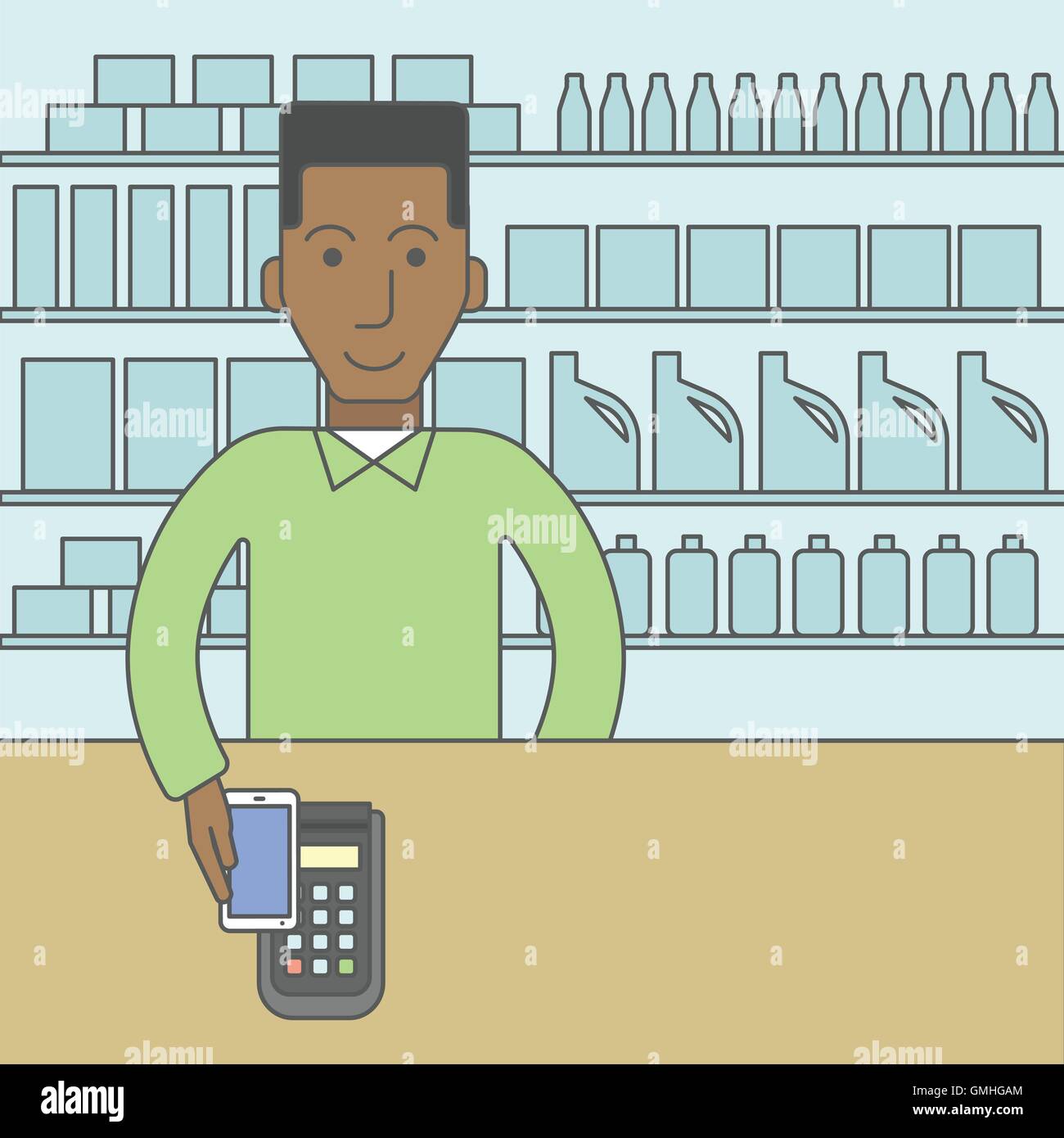 Paying using mobile phone Stock Vector Images - Alamy