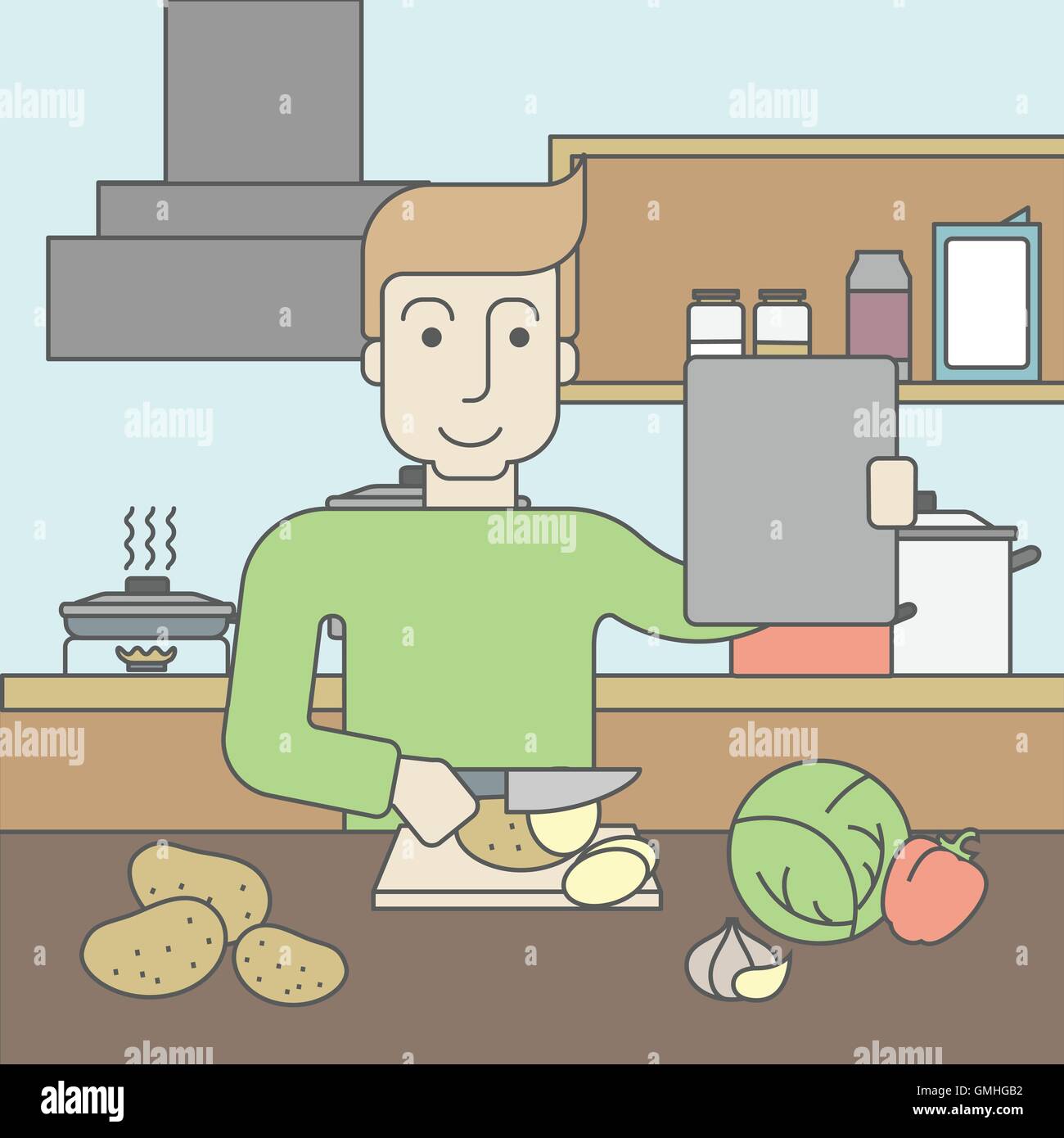 Man cooking food Stock Vector Image & Art - Alamy