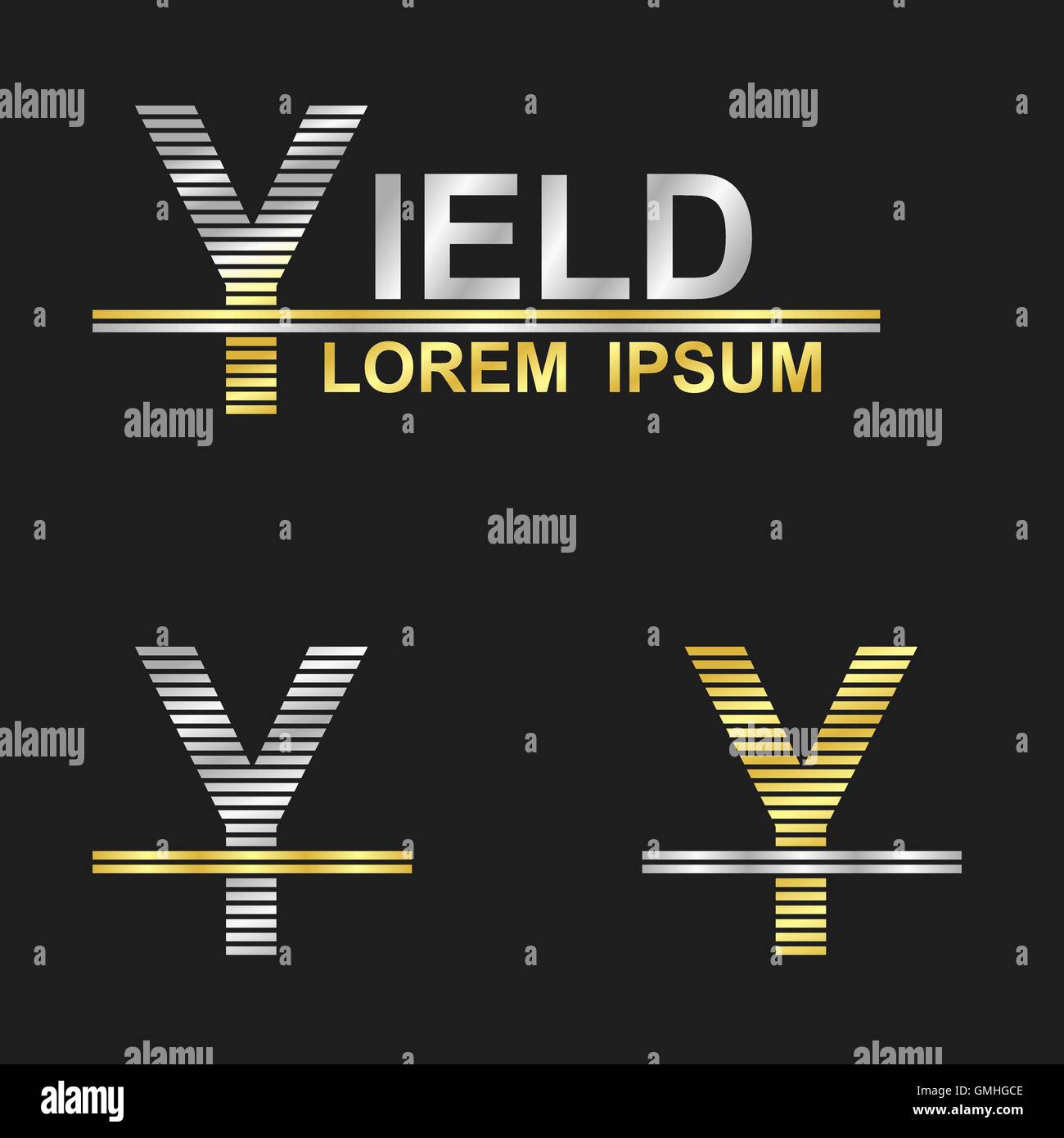 Metallic business symbol font design - letter Y (yield Stock Vector ...