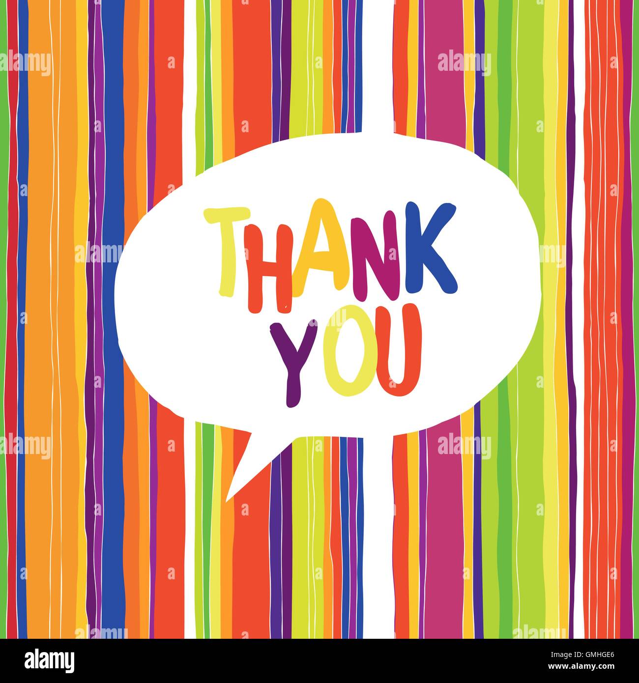 Thank you card colorful, vector Stock Vector Image & Art - Alamy