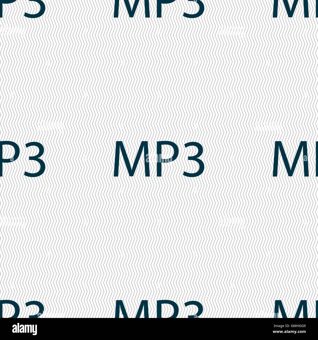 Mp3 music format sign icon. Musical symbol. Seamless abstract ...