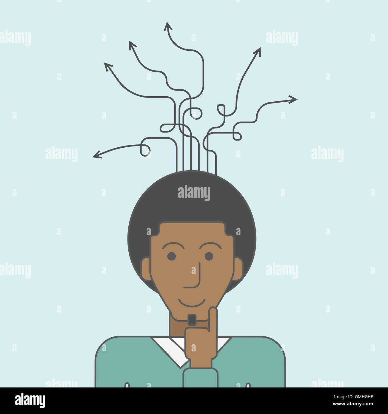 Outline of thinking man hi-res stock photography and images - Alamy