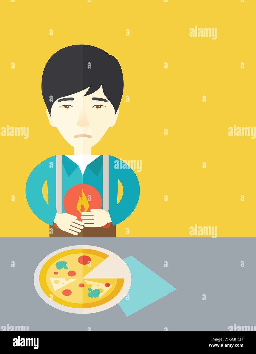 Man with heartburn Stock Vector Image & Art - Alamy