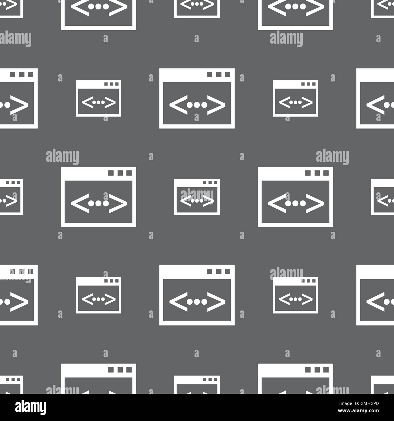 Code sign icon. Programmer symbol. Seamless pattern on a gray ...