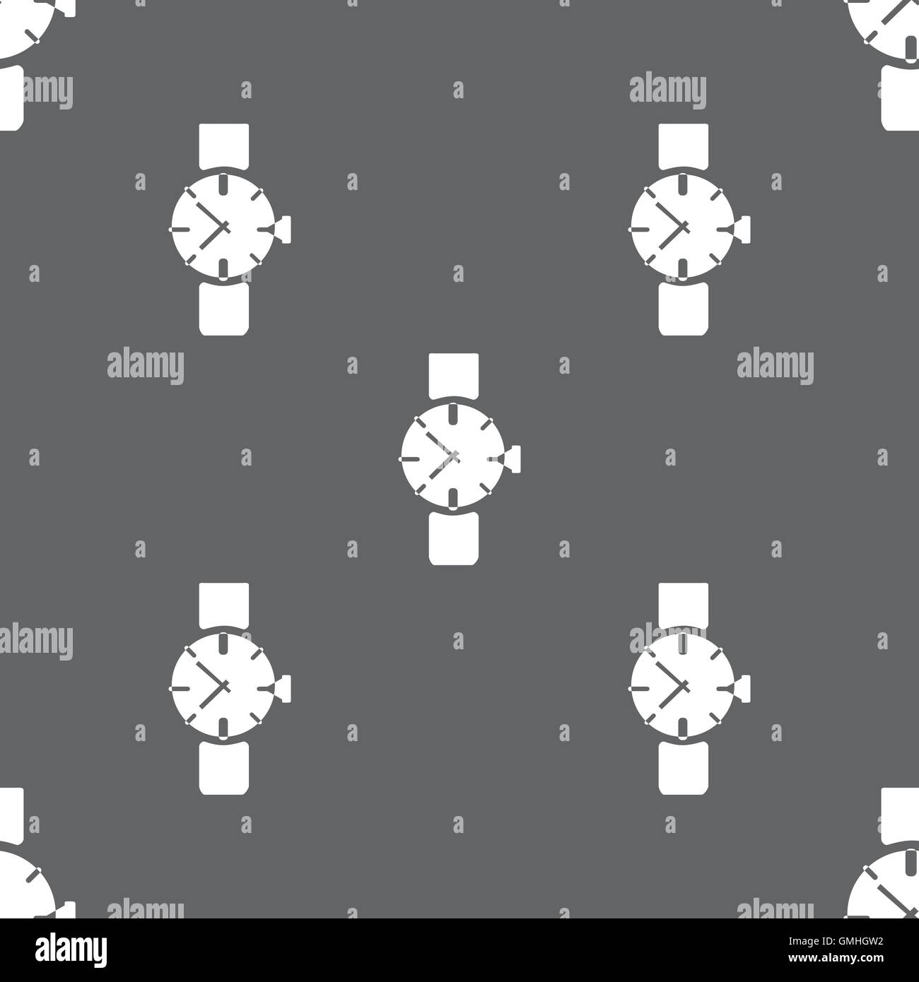 watches icon symbol . Seamless pattern on a gray background. Vector ...