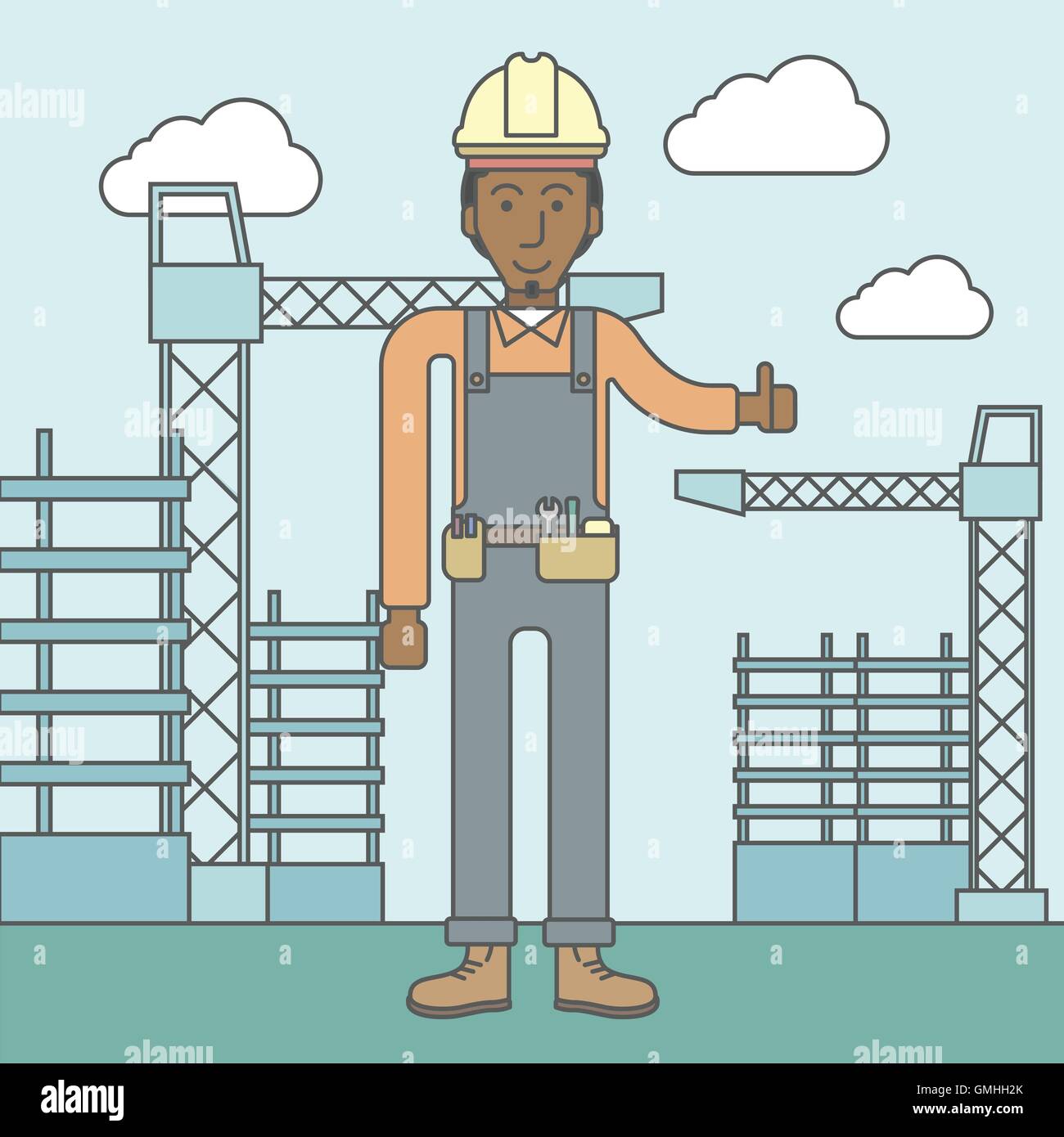 Professional african american builder Stock Vector Images - Alamy