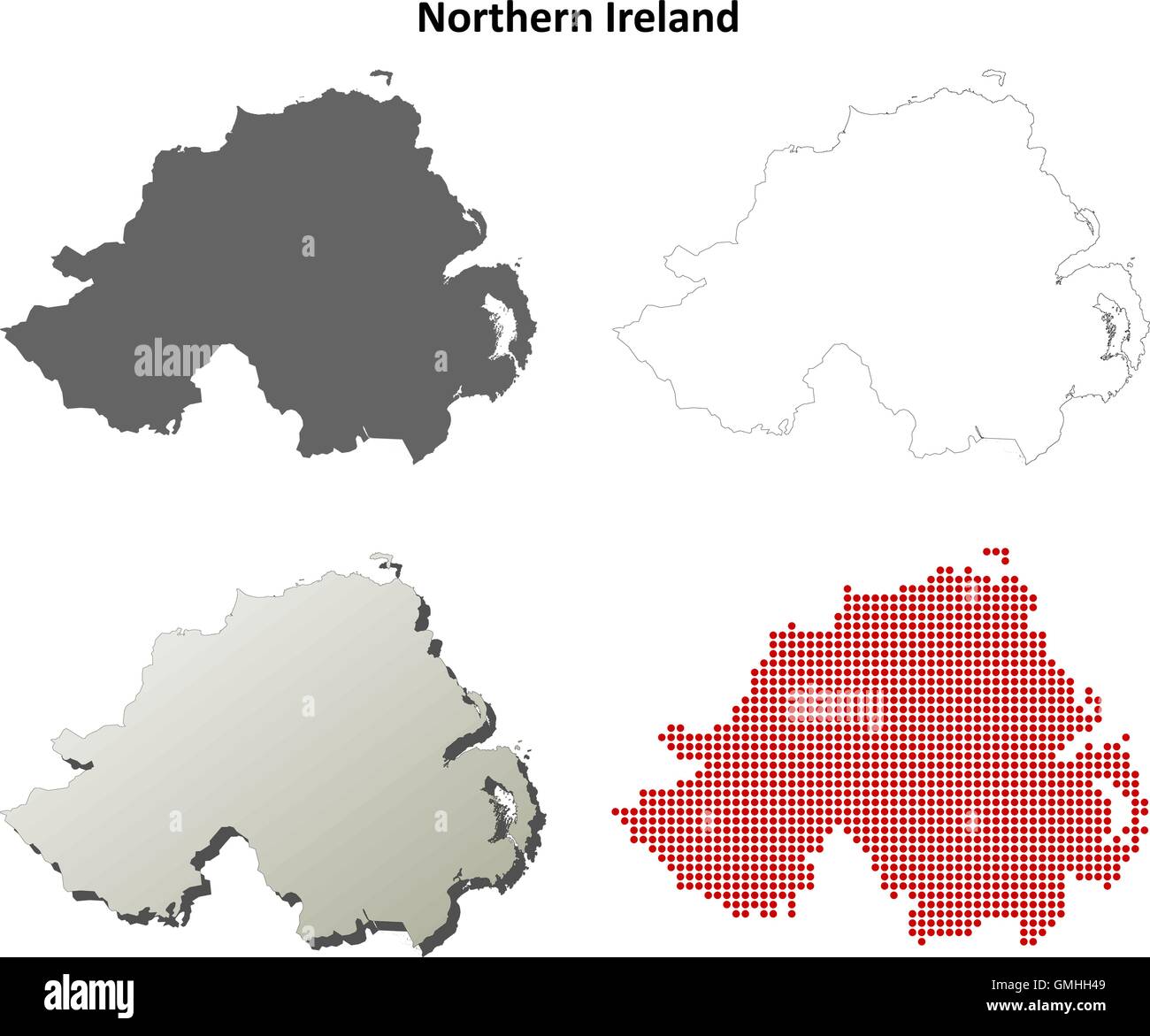 Northern Ireland outline map set Stock Vector Image & Art - Alamy