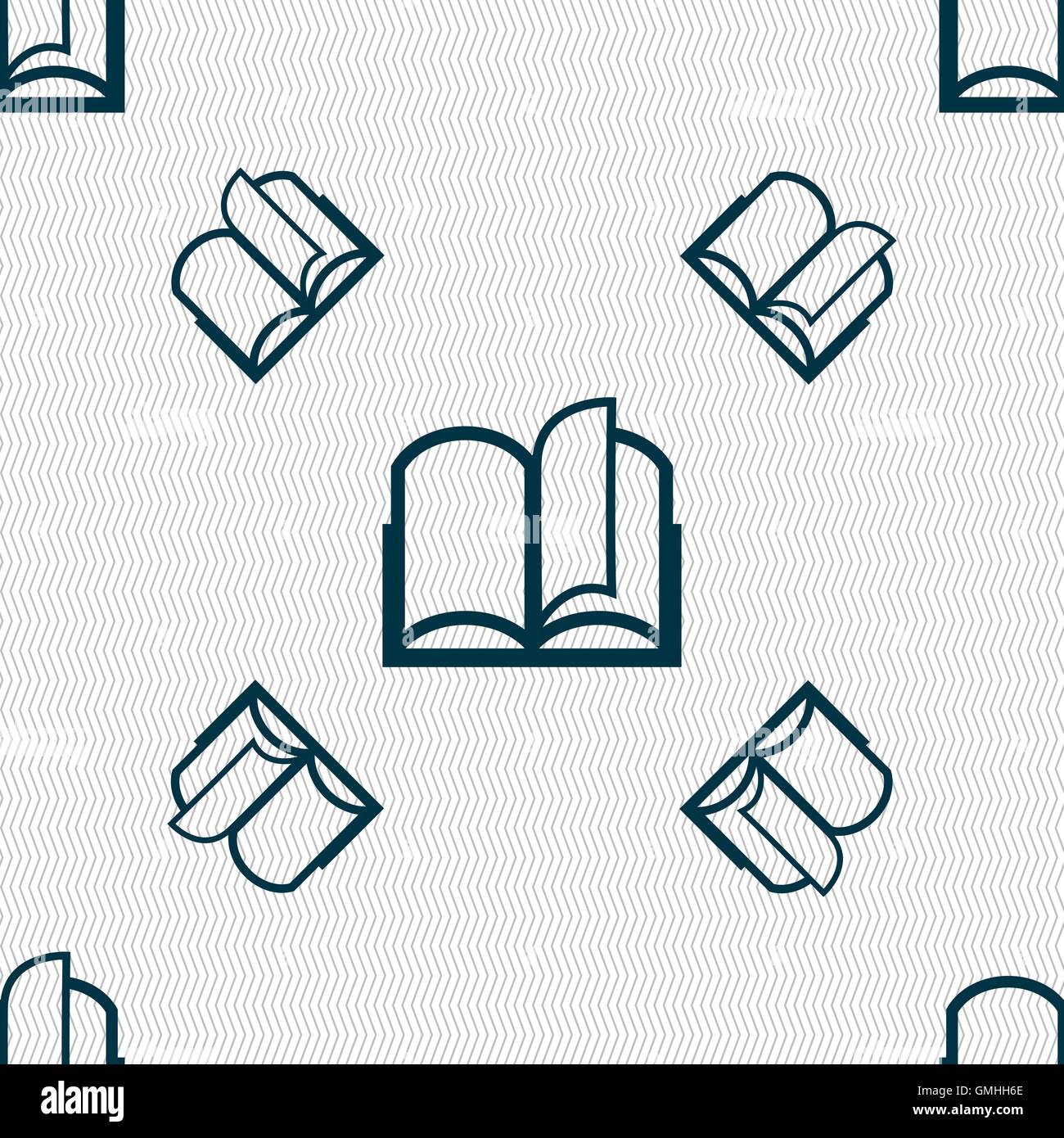 Book sign icon. Open book symbol. Seamless pattern with geometric ...