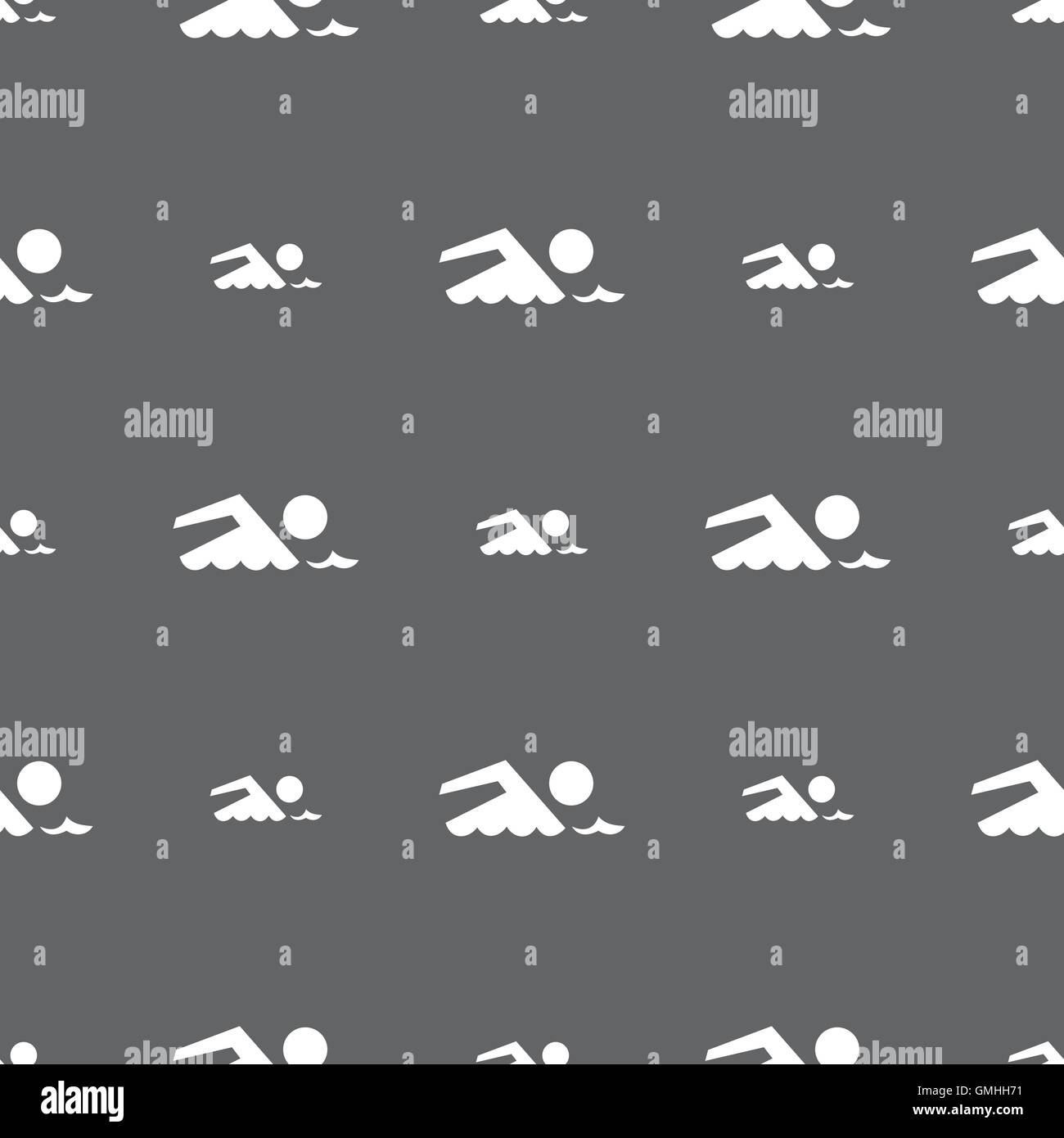 Swimming sign icon. Pool swim symbol. Sea wave. Seamless pattern on a ...