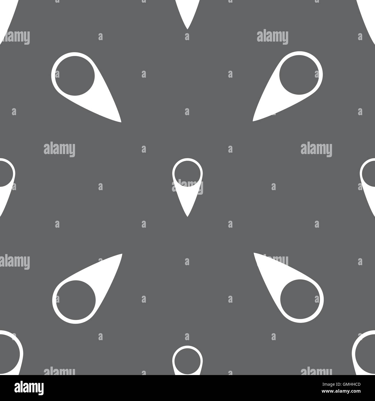 Map pointer icon. GPS location symbol. Seamless pattern on a gray background. Vector Stock ...