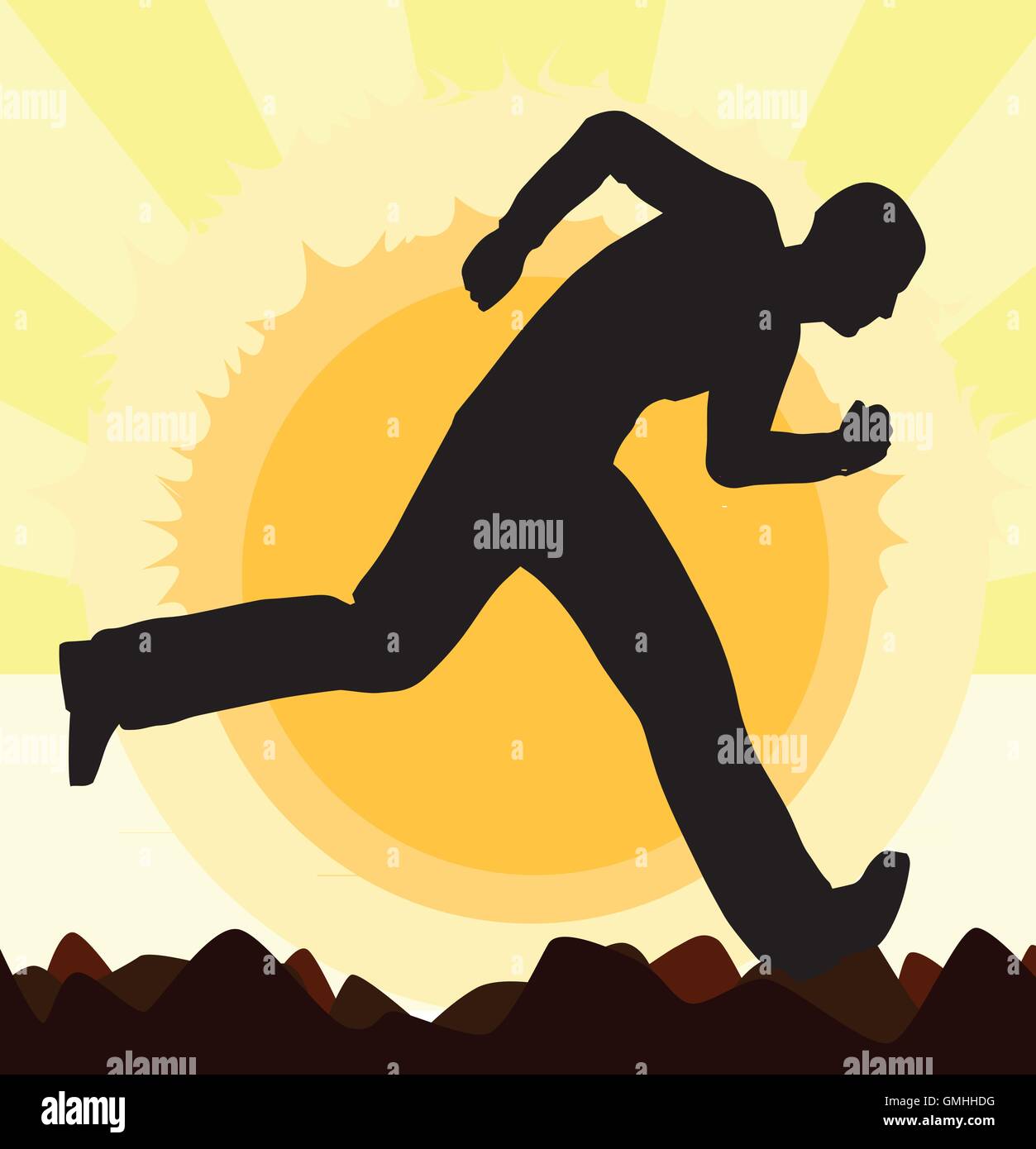 Running Man Silhouette Stock Vector Image & Art - Alamy