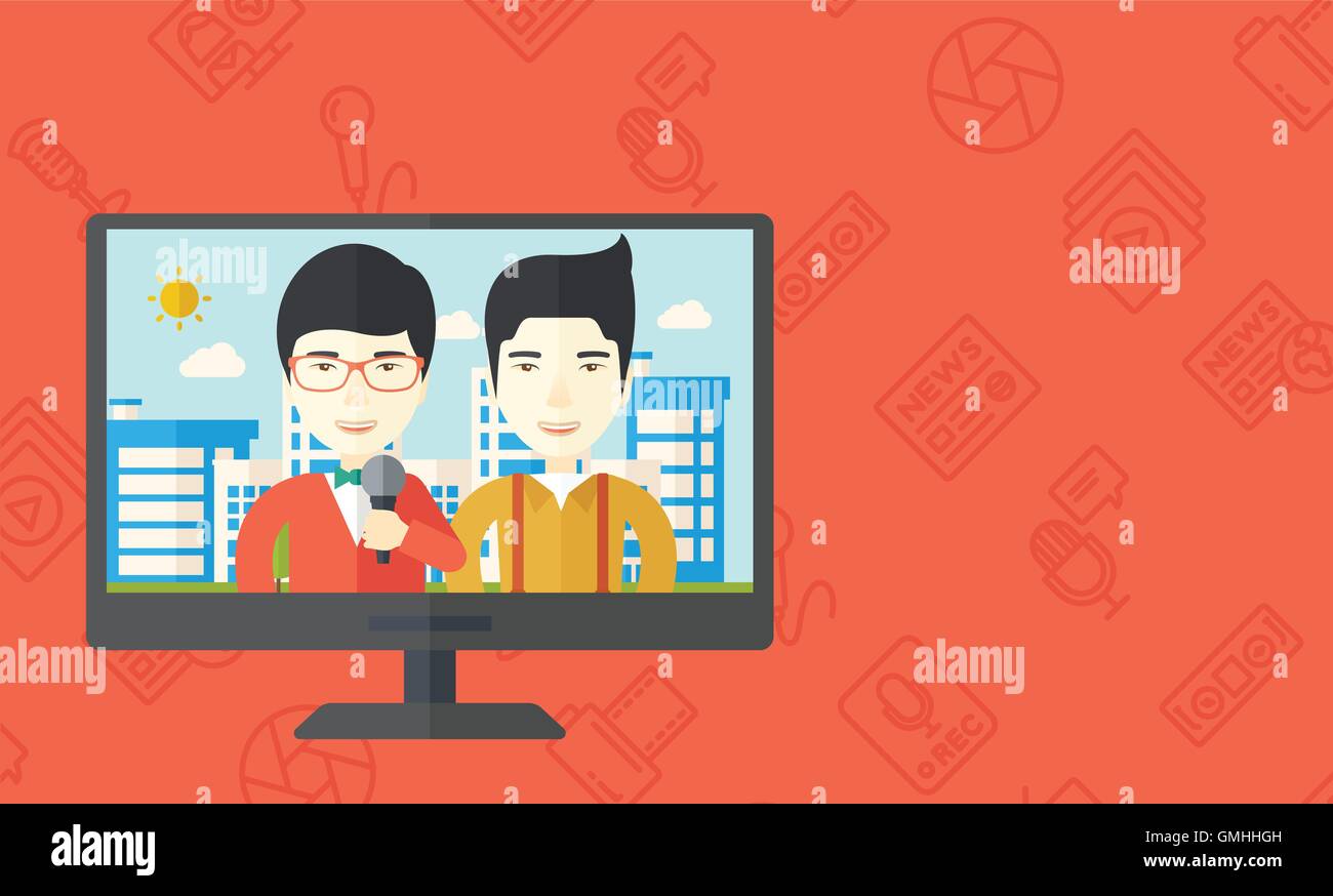 Interview cartoon Stock Vector Images - Alamy