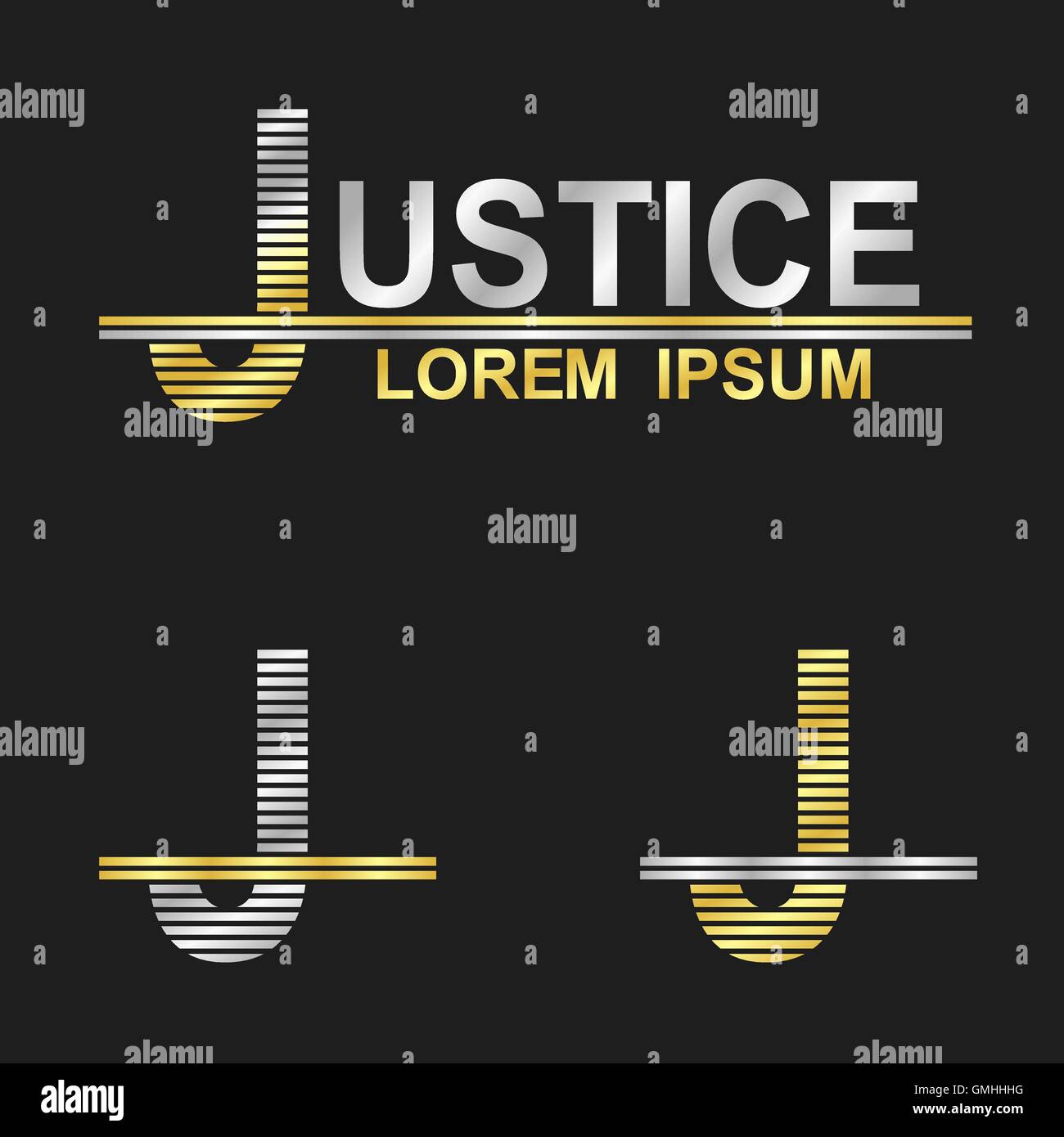 Metallic business symbol font design - letter J (justice Stock Vector ...