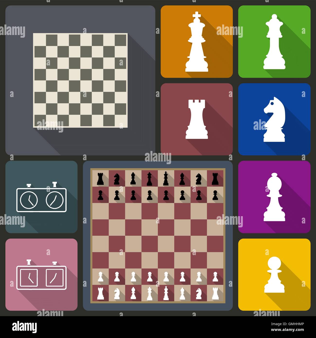 Chess icons, vector illustration Stock Vector Image & Art - Alamy