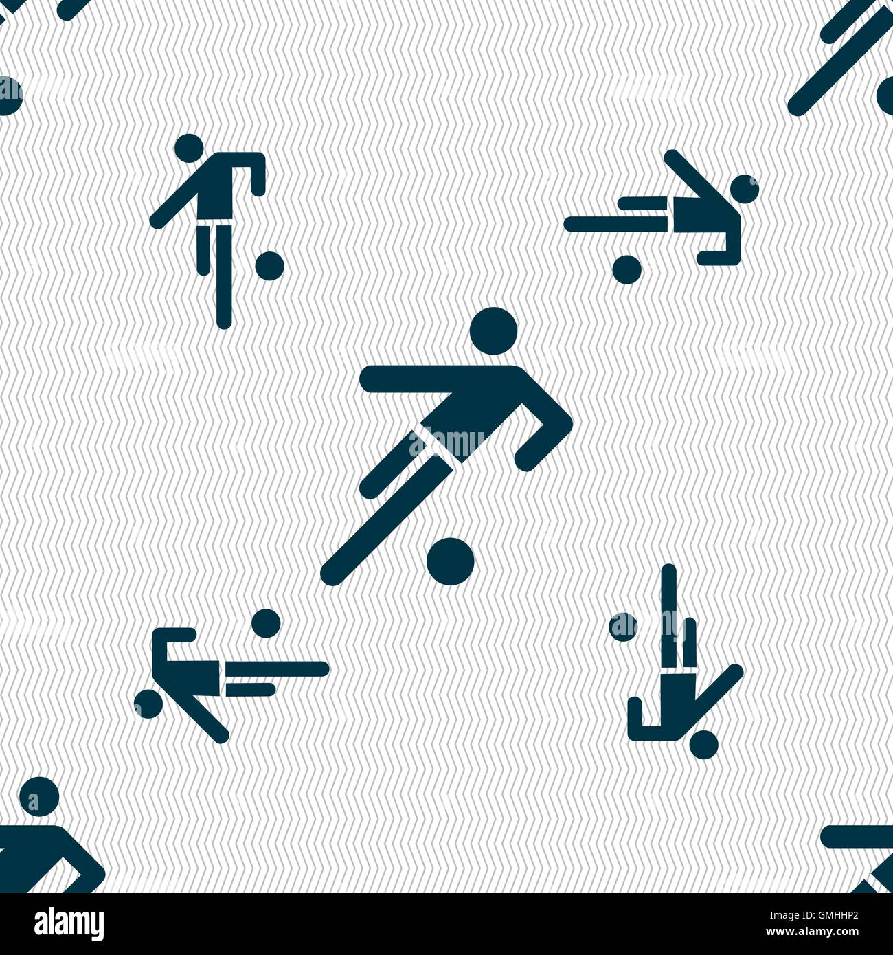 football player icon. Seamless pattern with geometric texture. Vector ...
