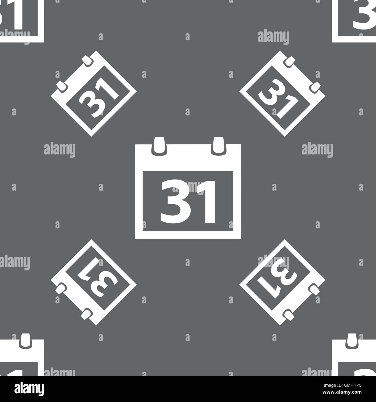 Calendar sign icon. 31 day month symbol. Date button. Seamless pattern ...