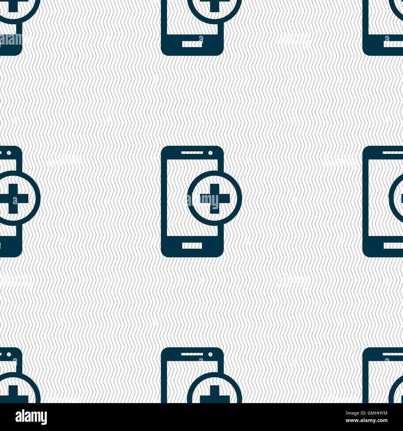 Mobile devices sign icon. with symbol plus. Seamless abstract ...