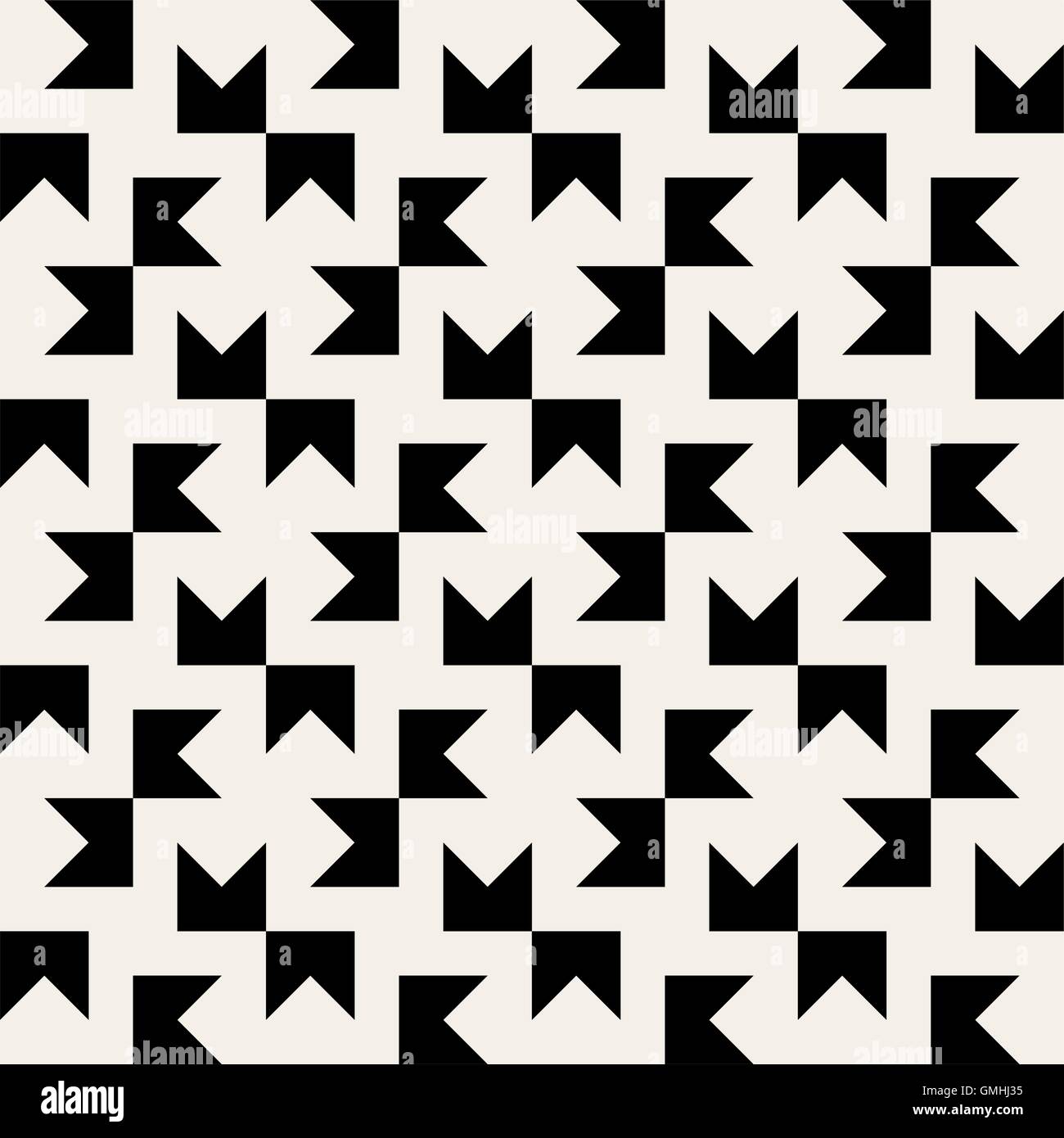 Vector Seamless Black & White Geometric Square Tiling Pattern Stock ...