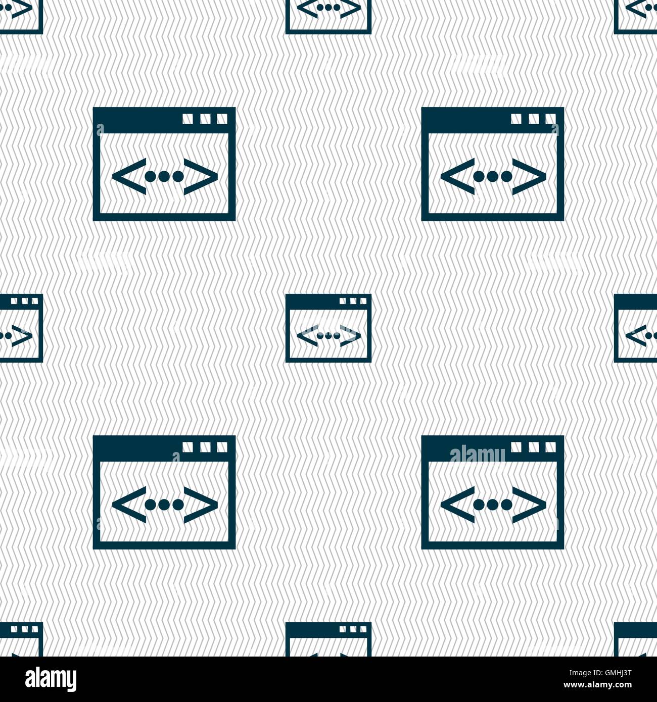 Code Sign Icon Programmer Symbol Seamless Abstract Background With
