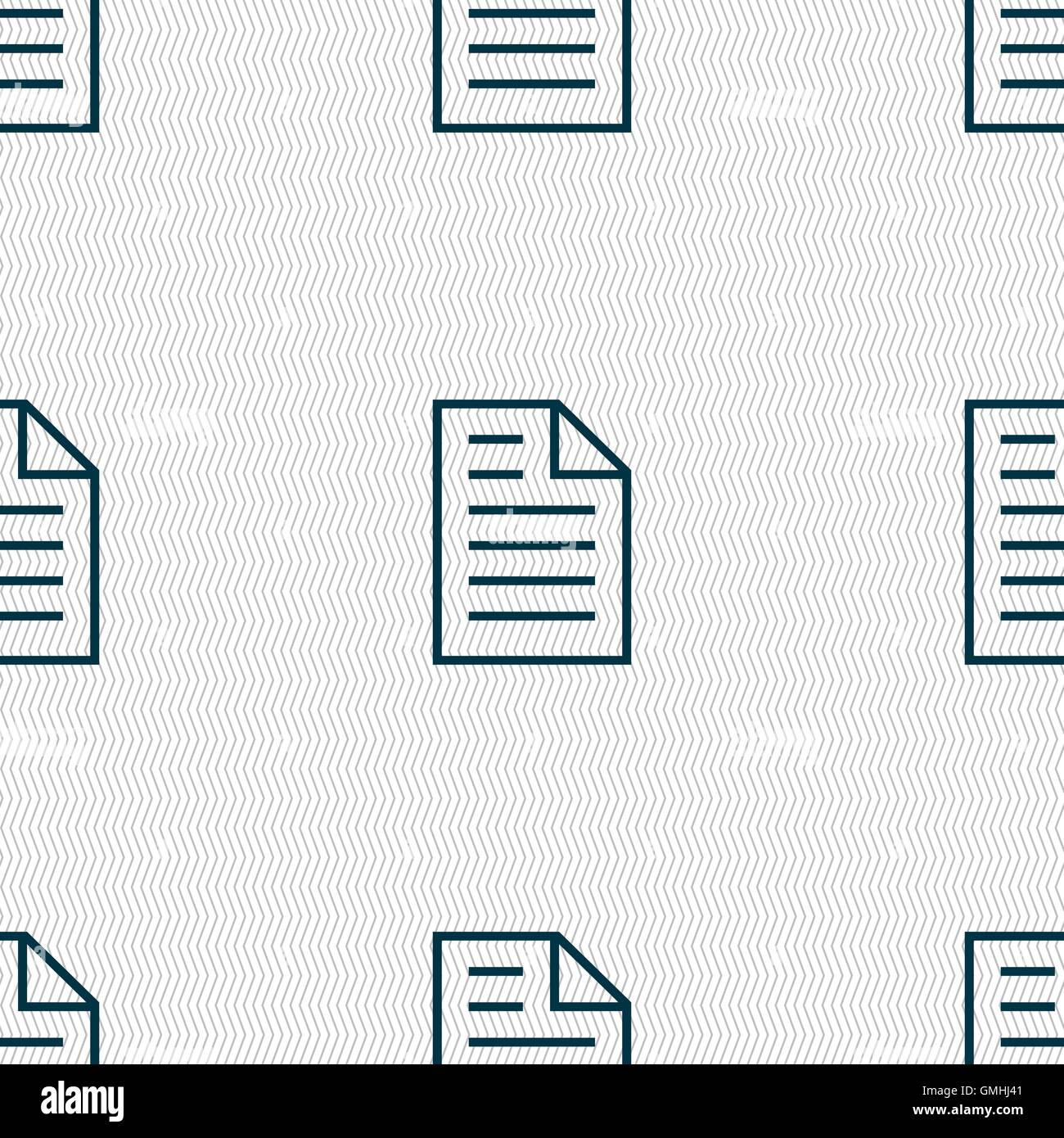 Text file sign icon. File document symbol. Seamless abstract background ...